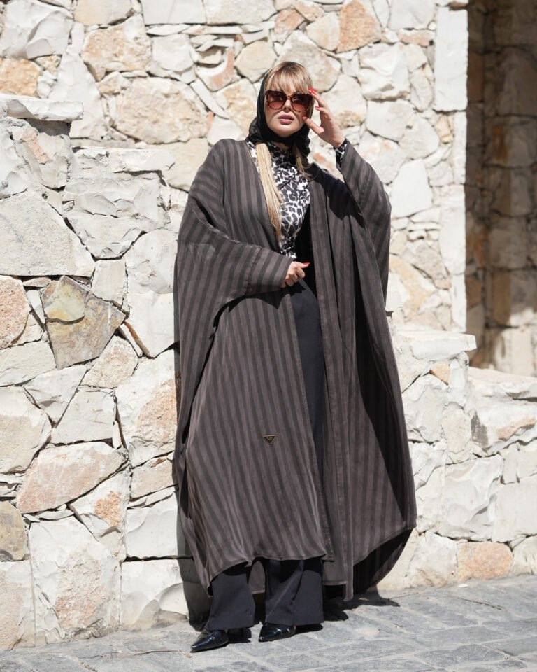 بشت حرير مغسول بني – TALEEN COLLECTION