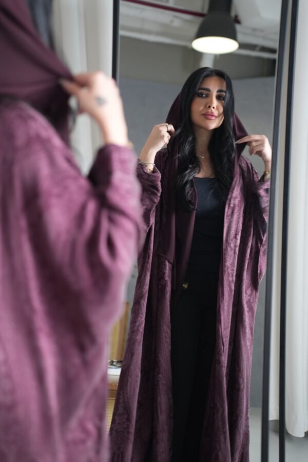 حرير بيور مشجر برغندي – TALEEN COLLECTION